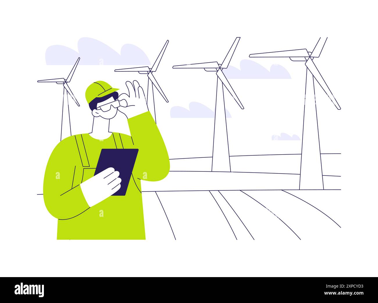 Wind farm abstract concept vector illustration Stock Vector Image & Art ...