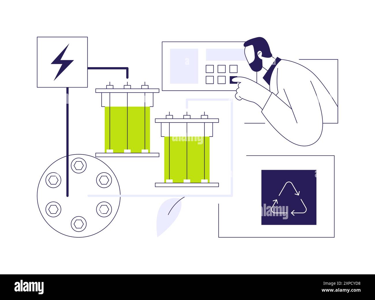Organic flow batteries abstract concept vector illustration Stock ...