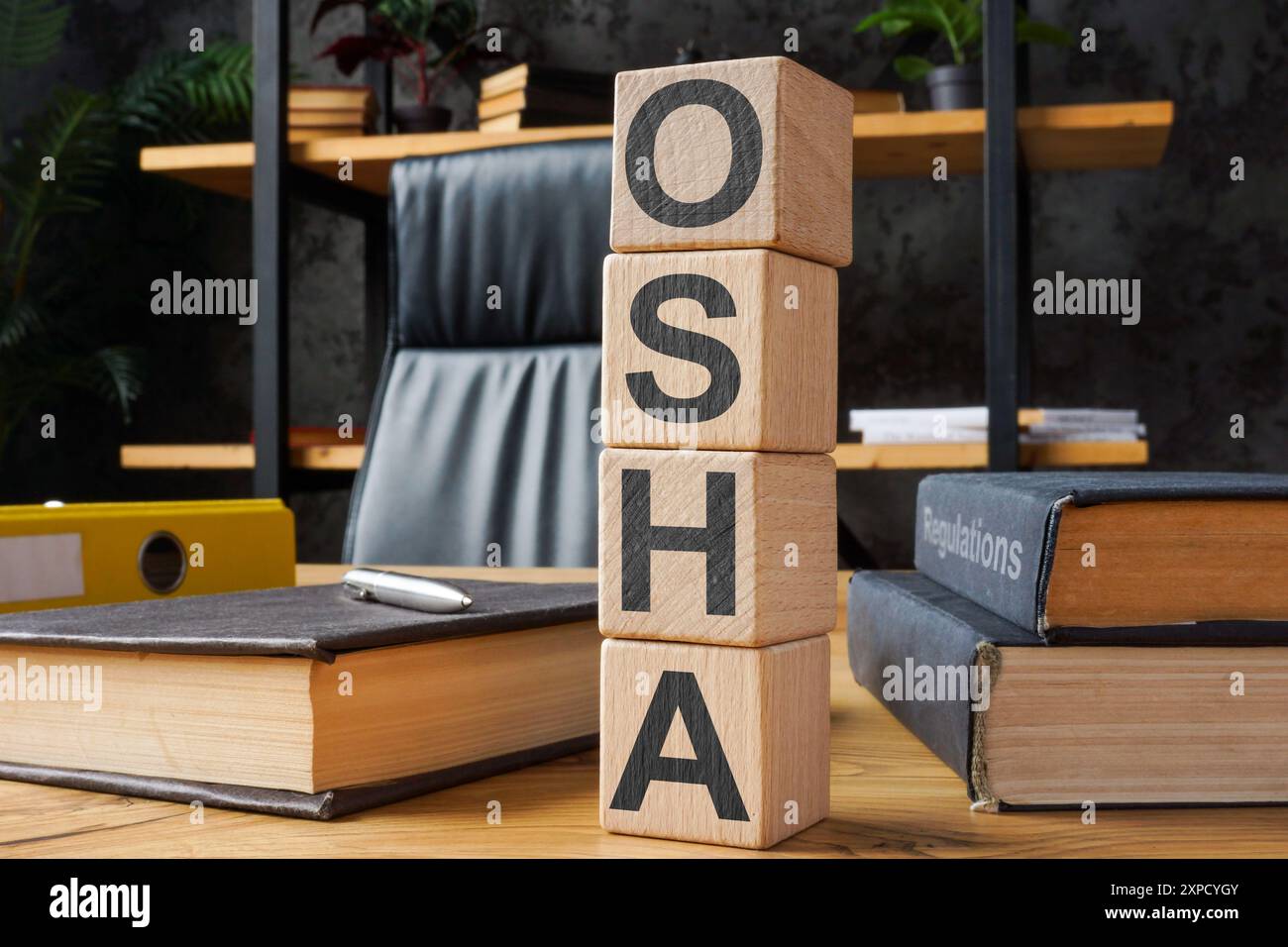 Cubes with letters OSHA Occupational Safety and Health Administration ...