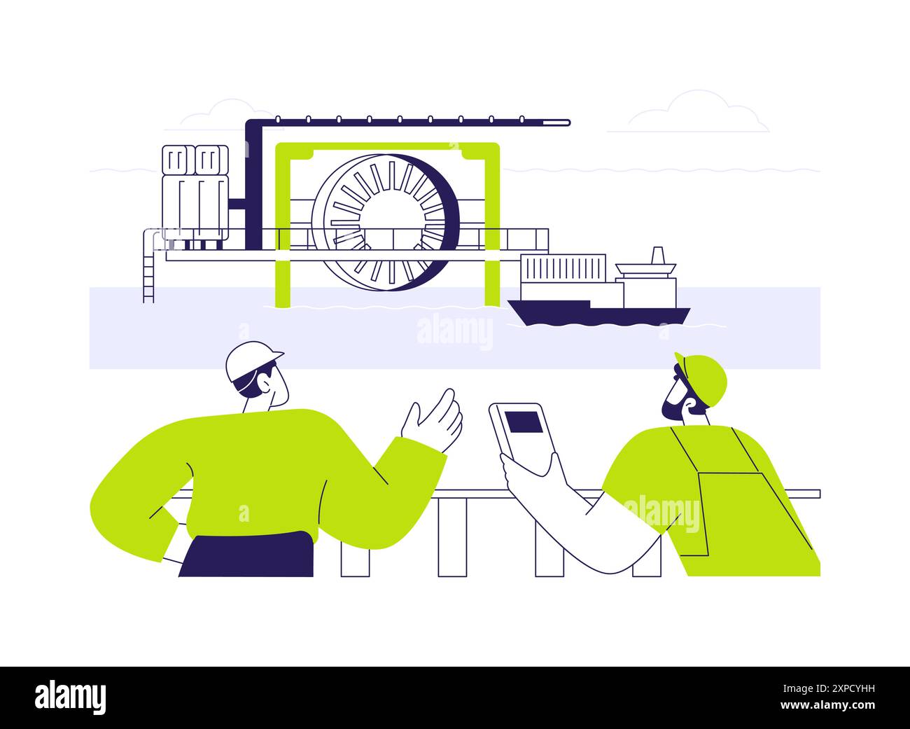 Tidal energy abstract concept vector illustration Stock Vector Image ...