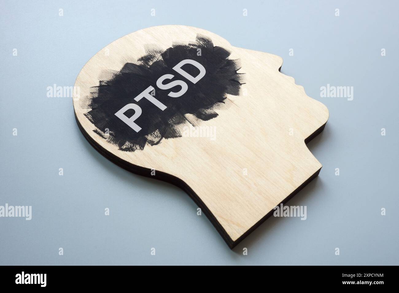 Head model with abbreviation PTSD Post-Traumatic Stress Disorder Stock ...