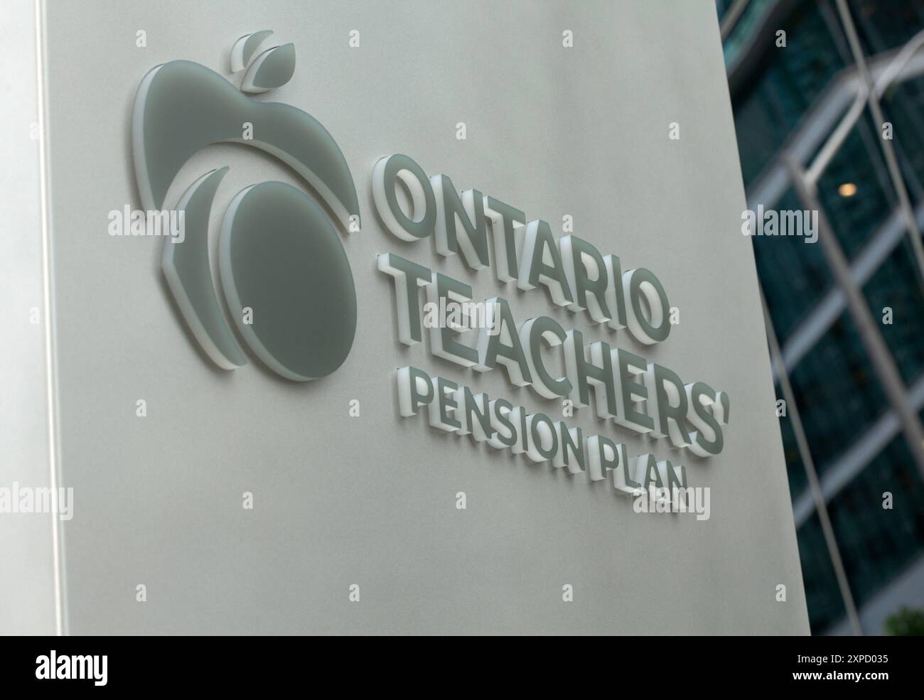 Ontario teachers' Pension Plan plate at their office building at 60 ...