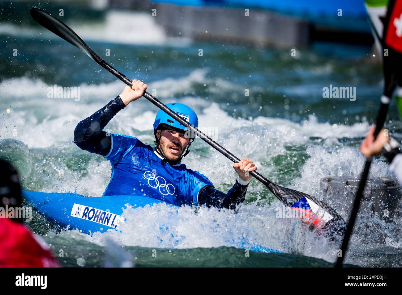 Lukas Rohan of Czech Republic competes in men's kayak cross, Semifinal ...