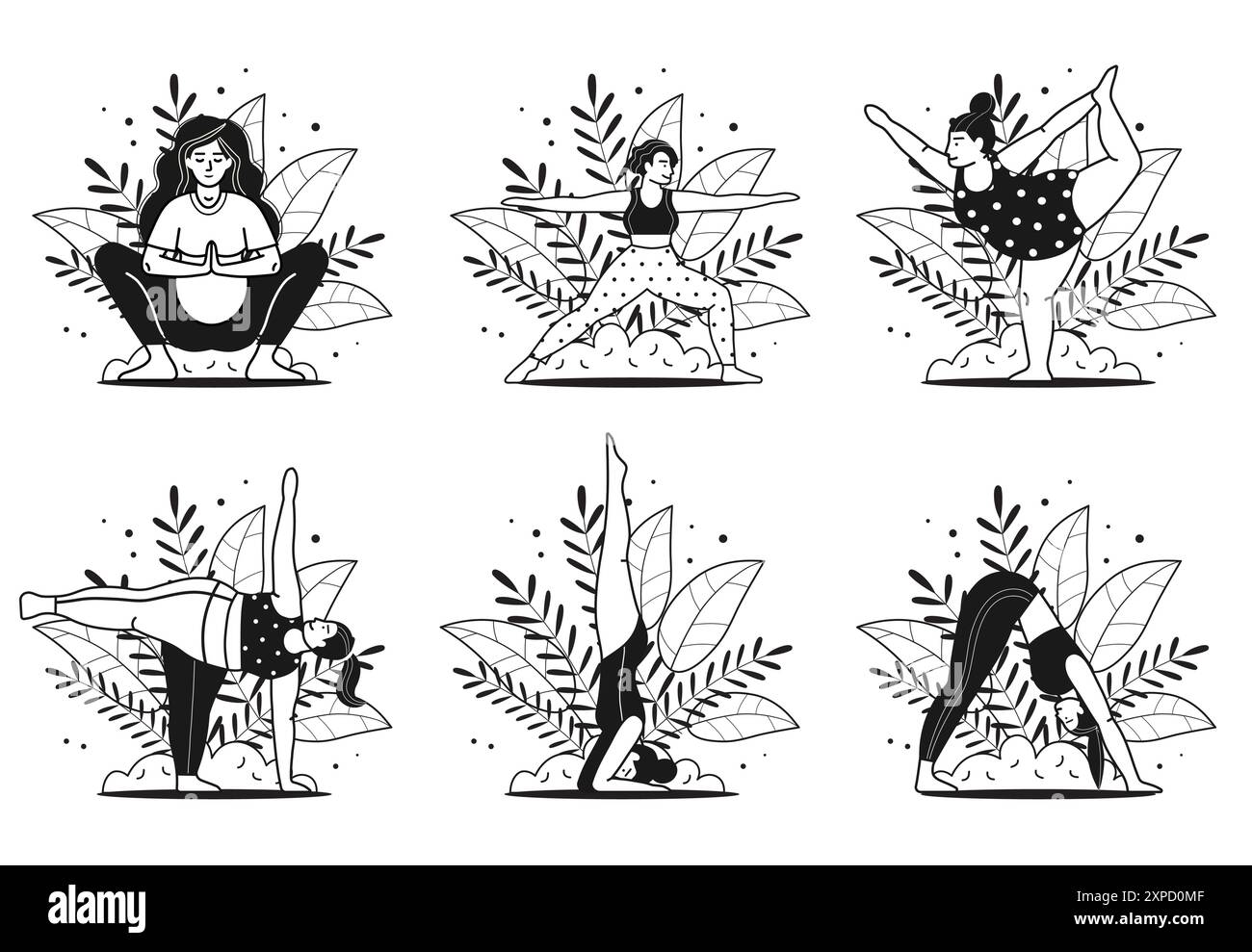 Practicing yoga in modern Stock Vector Images - Alamy