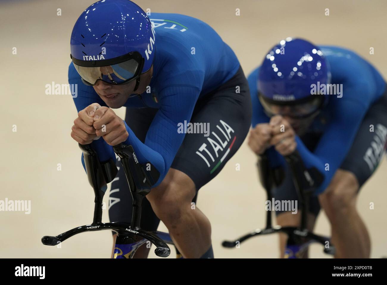 Jonathan Milan of Team Italy competes during the men's team pursuit ...