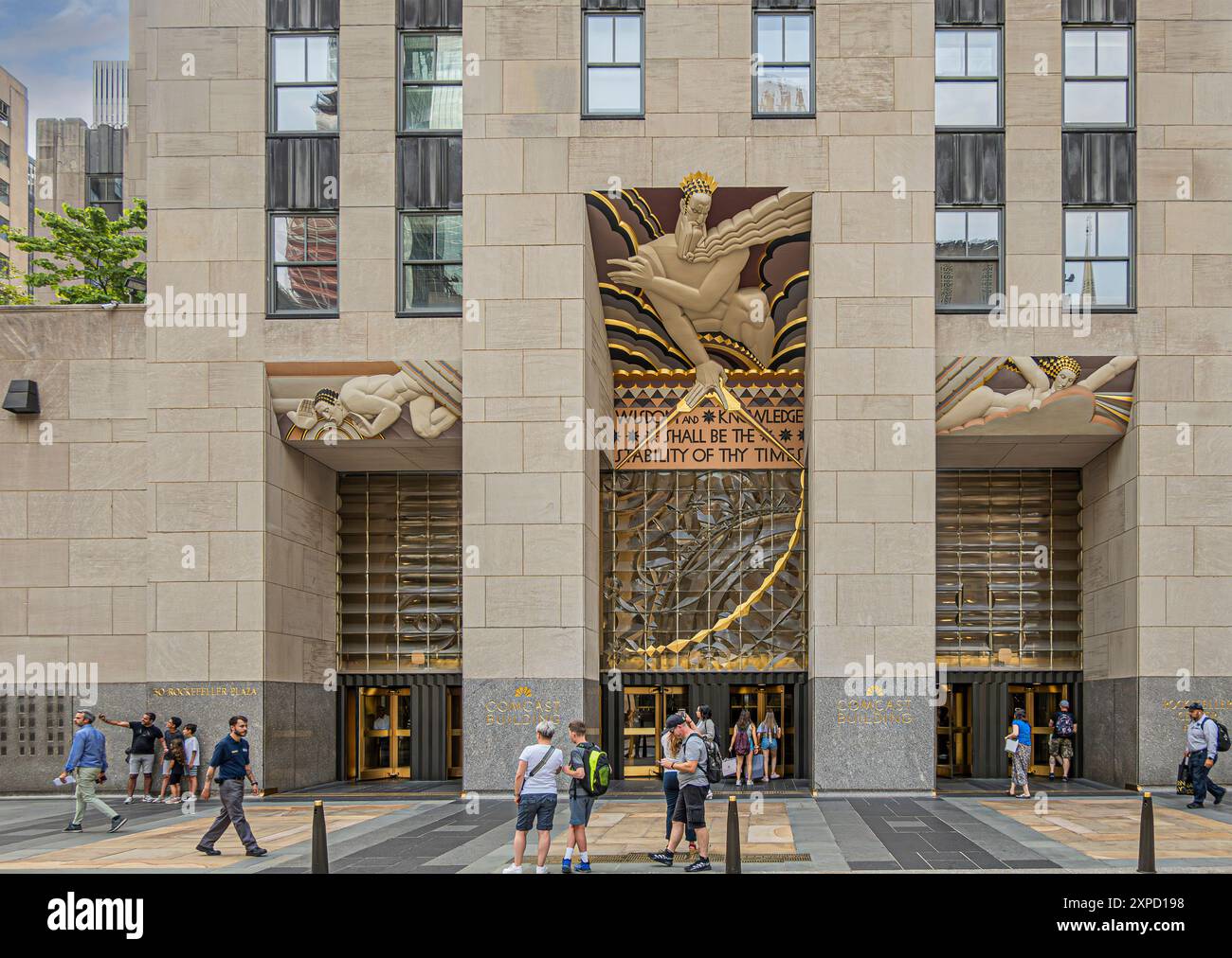 New York, NY, USA - August 3, 2023: Main entrance to Comcast building ...