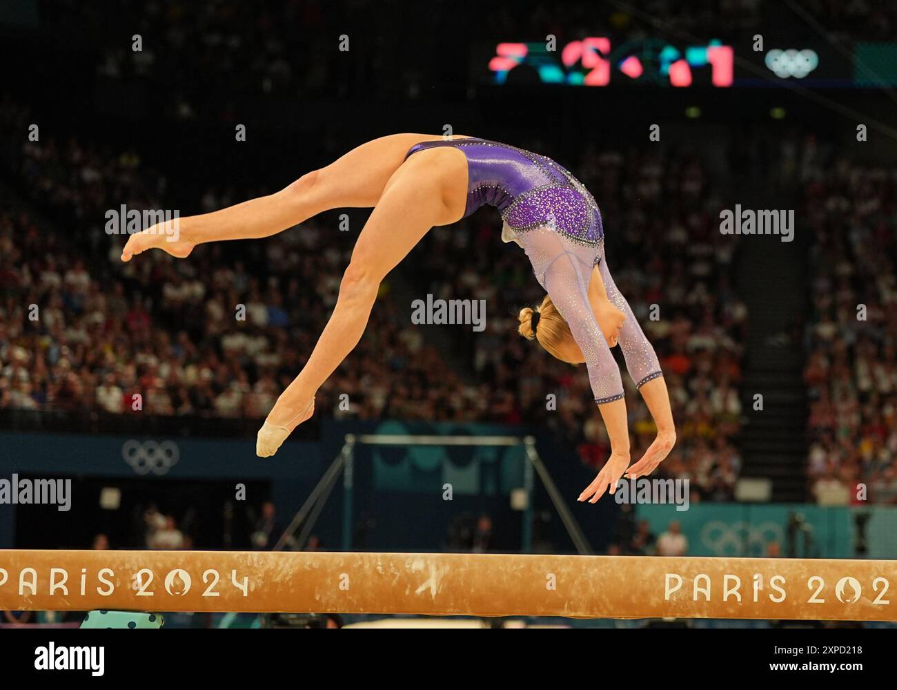 Paris, France. 5th Aug, 2024. Alice D'amato (Italy) competes during the ...