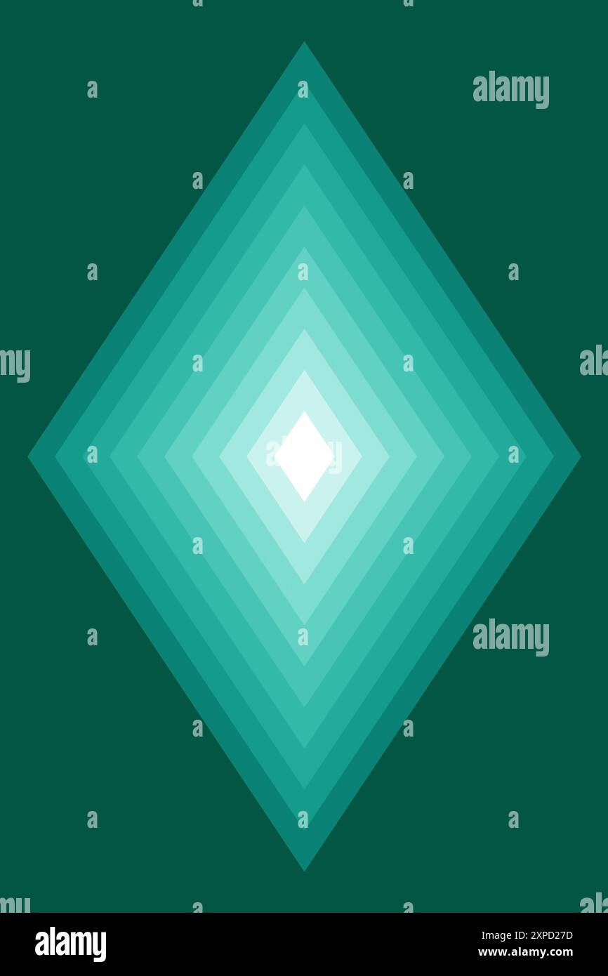 Illustration of Gradient Teal Blue Abstract 3D Diamond Shaped ...
