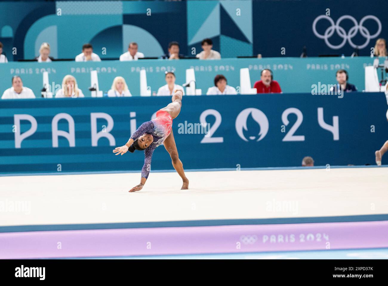 Paris, France. 05th Aug, 2024. US' Simone Biles competes in the ...