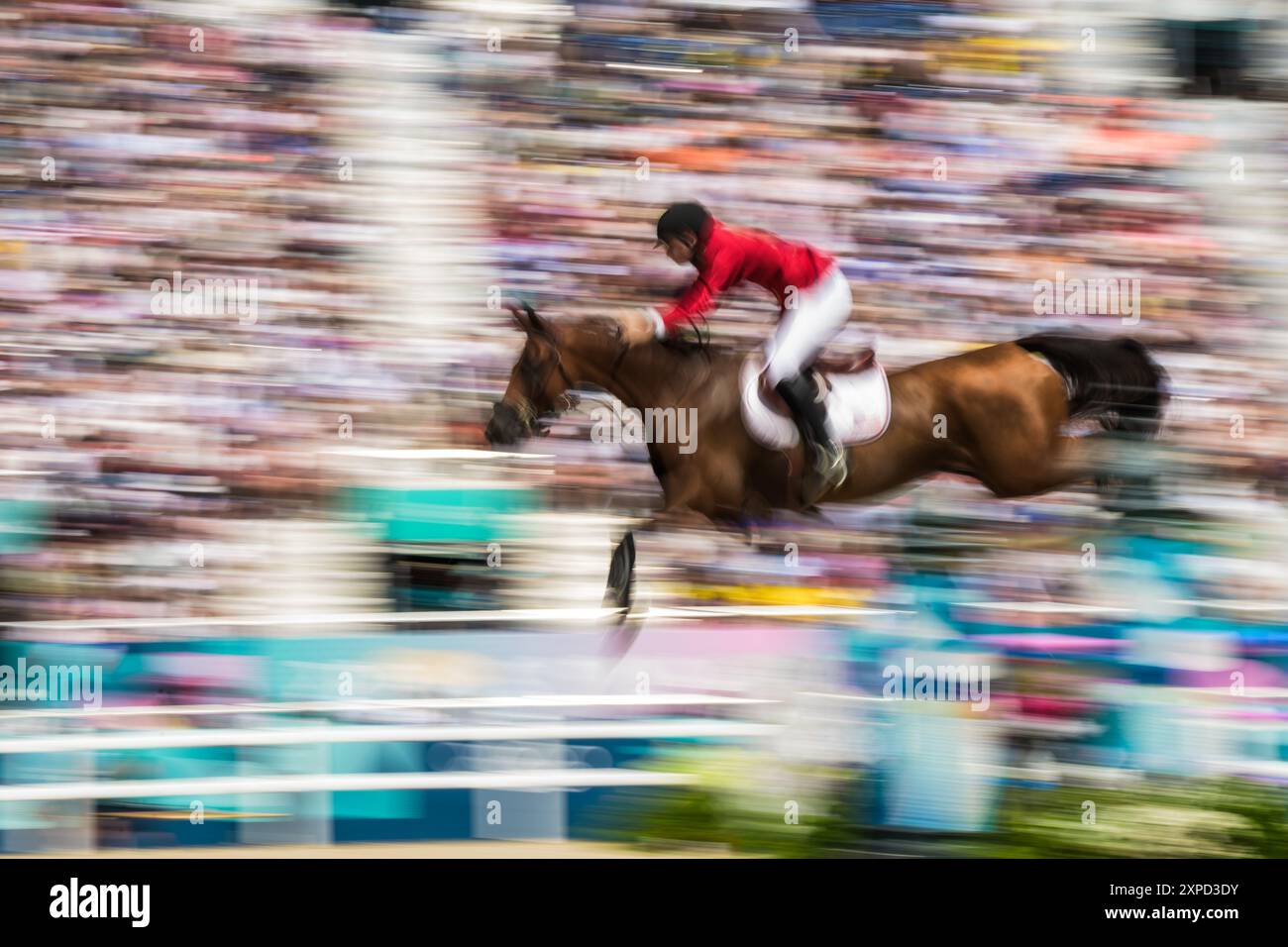 Paris, France. 5 Aug, 2024. Karl Cook of, USA. , . with horse Caracole ...