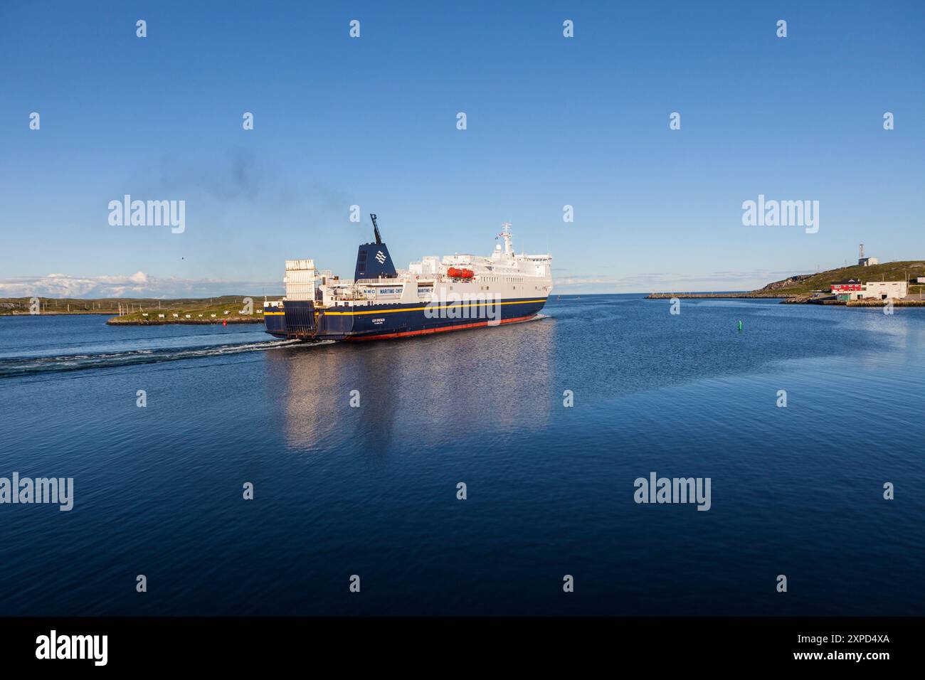 Marine Atlantic ferry departure, town of Port aux basques, Newfoundland ...