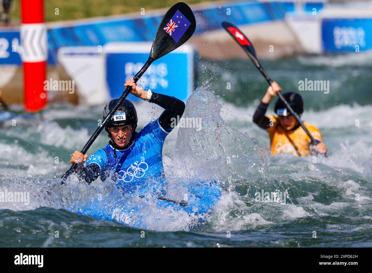 Luuka Jones of New Zealand competes during Women's Kayak Cross Small ...
