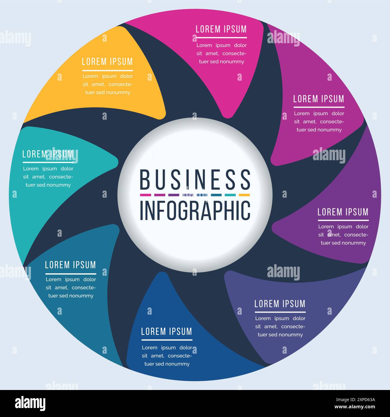 Infographic template 8 options, objects, elements or steps business ...