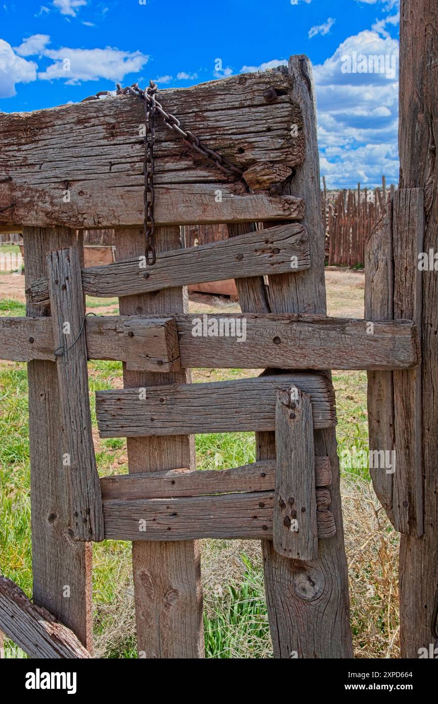 Close up Rustic fence gate Stock Photo - Alamy