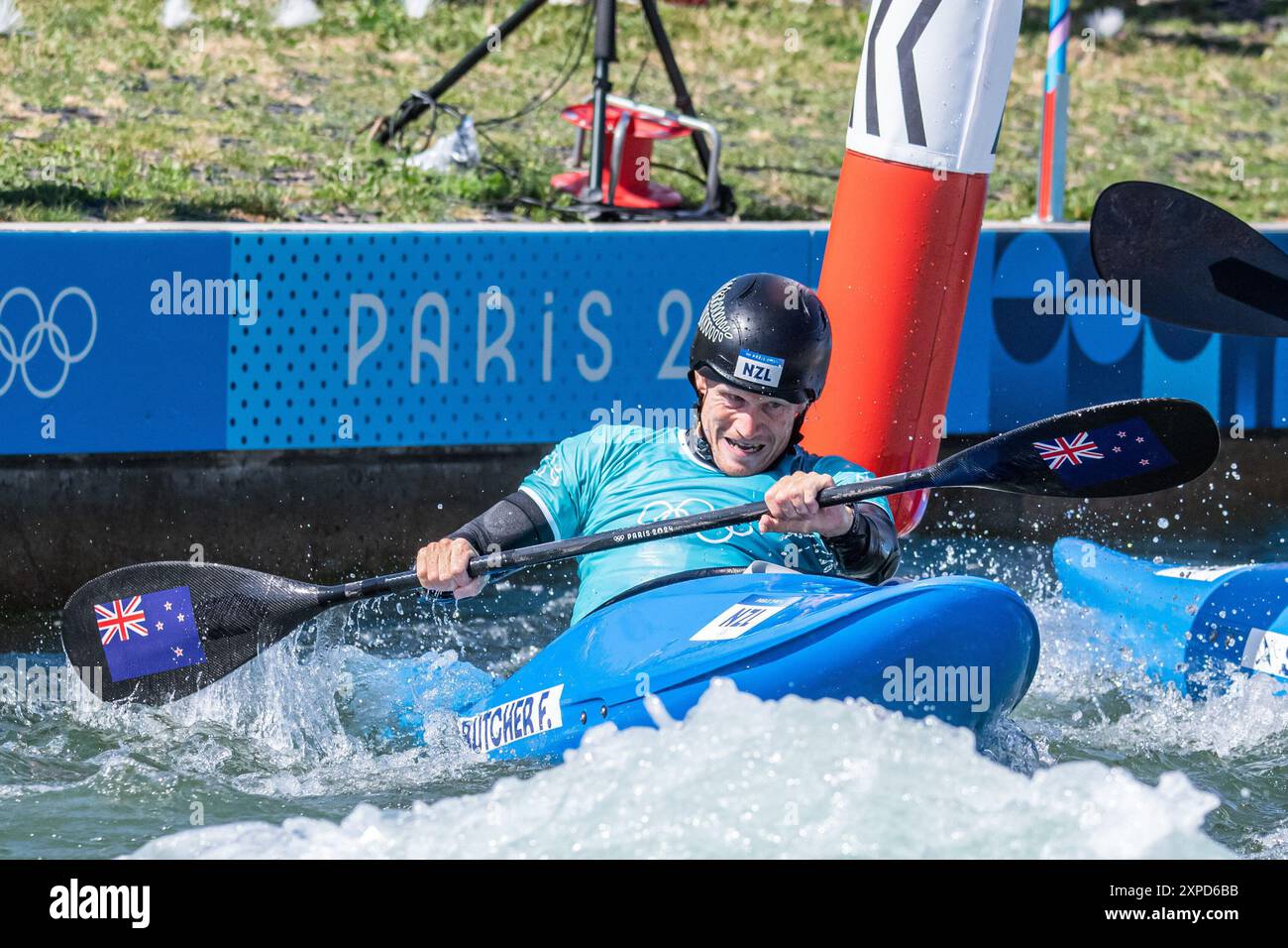 Finn Butcher (NZL), Canoe Slalom, Men's Kayak Cross Quarterfinal during ...