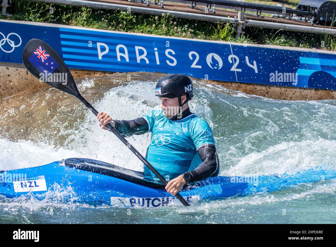 Finn Butcher (NZL), Canoe Slalom, Men's Kayak Cross Quarterfinal during ...
