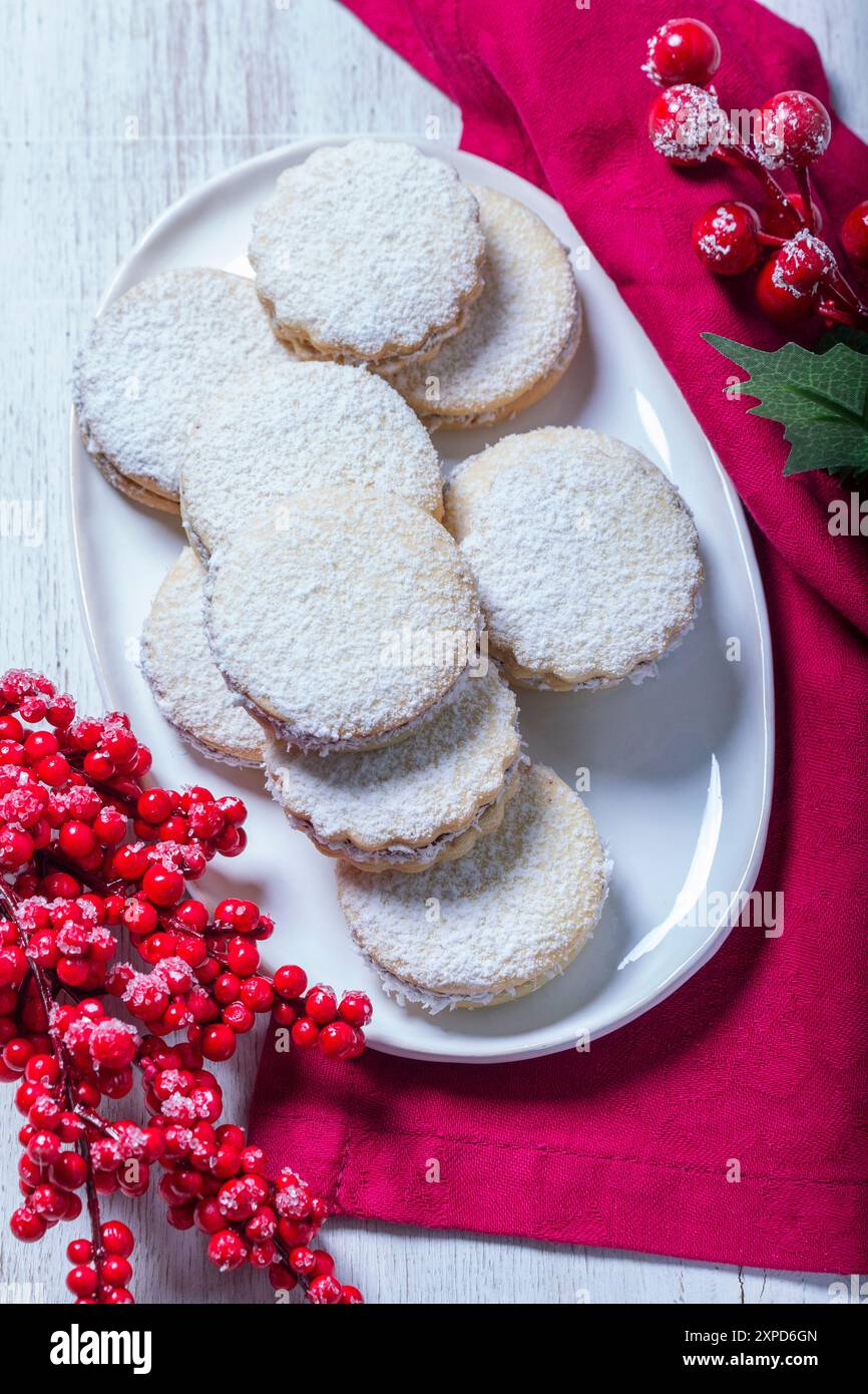 Alfajor, a traditional Latin American cookie made from shortcrust ...
