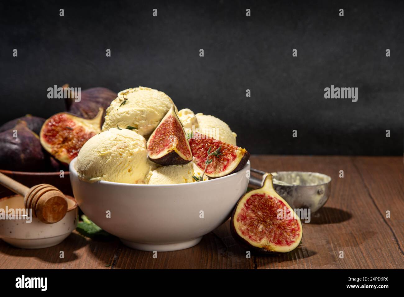 Tasty fig gelato ice cream, aromatic and creamy fruit sorbet dessert ...