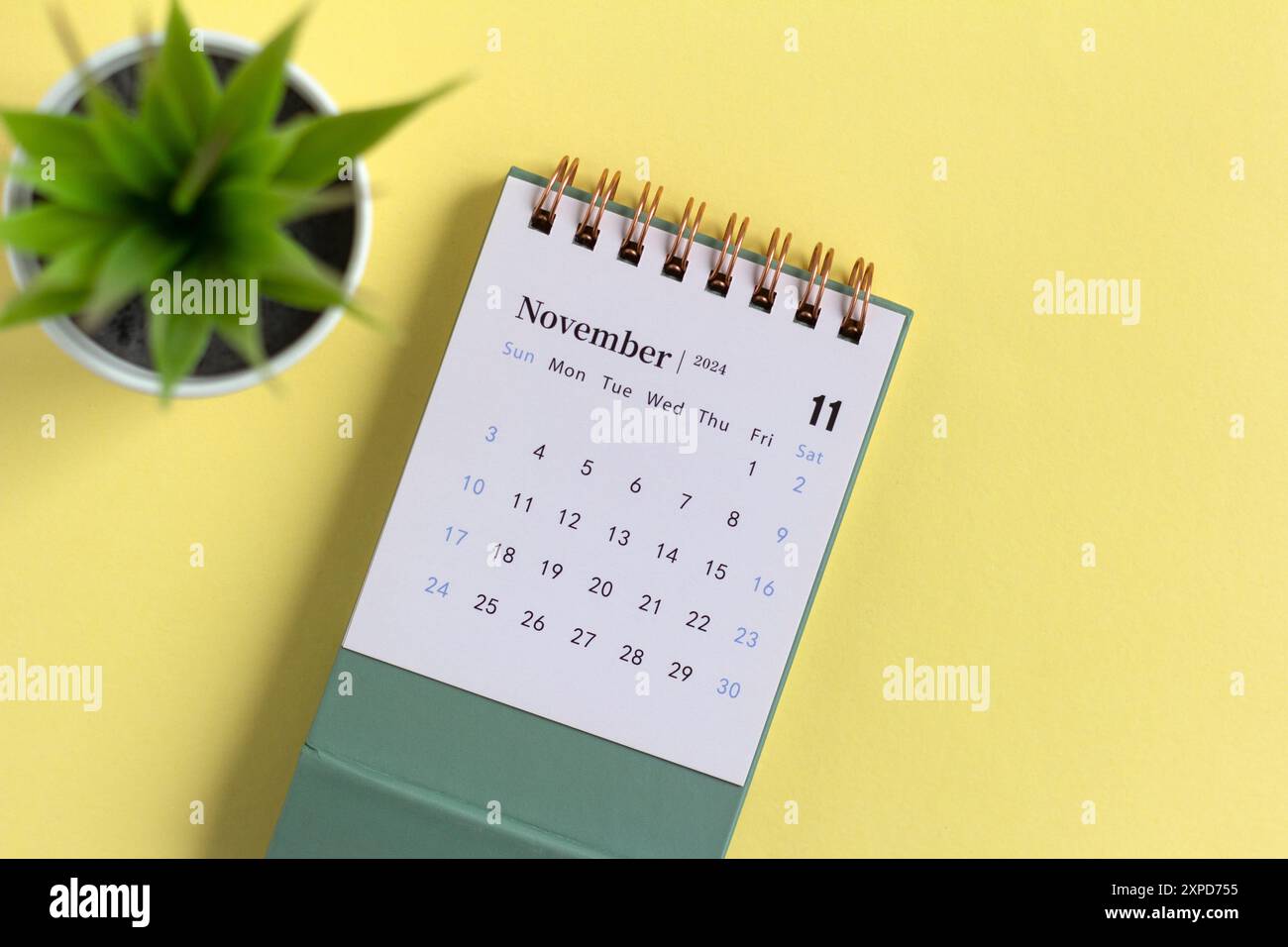 Hello November. Desk calendar for planning November 2024 Stock Photo ...