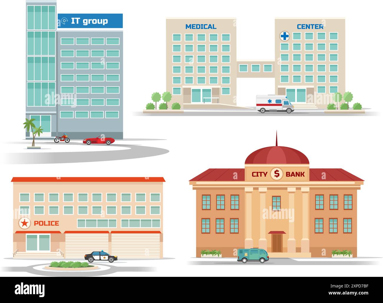 Front municipal house building Cut Out Stock Images & Pictures - Alamy