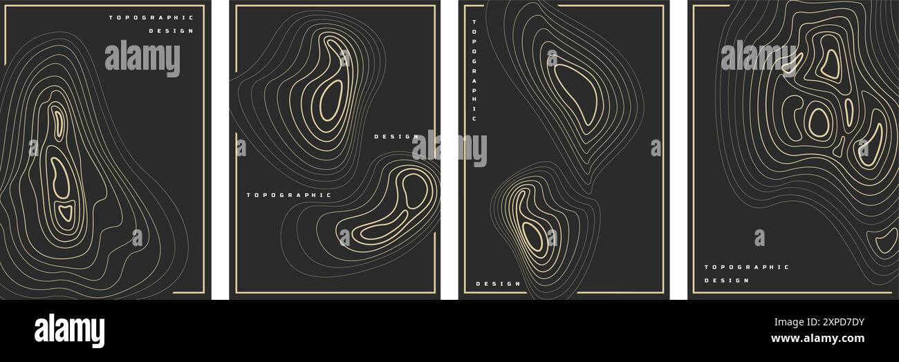 Topographic map card set Stock Vector Image & Art - Alamy