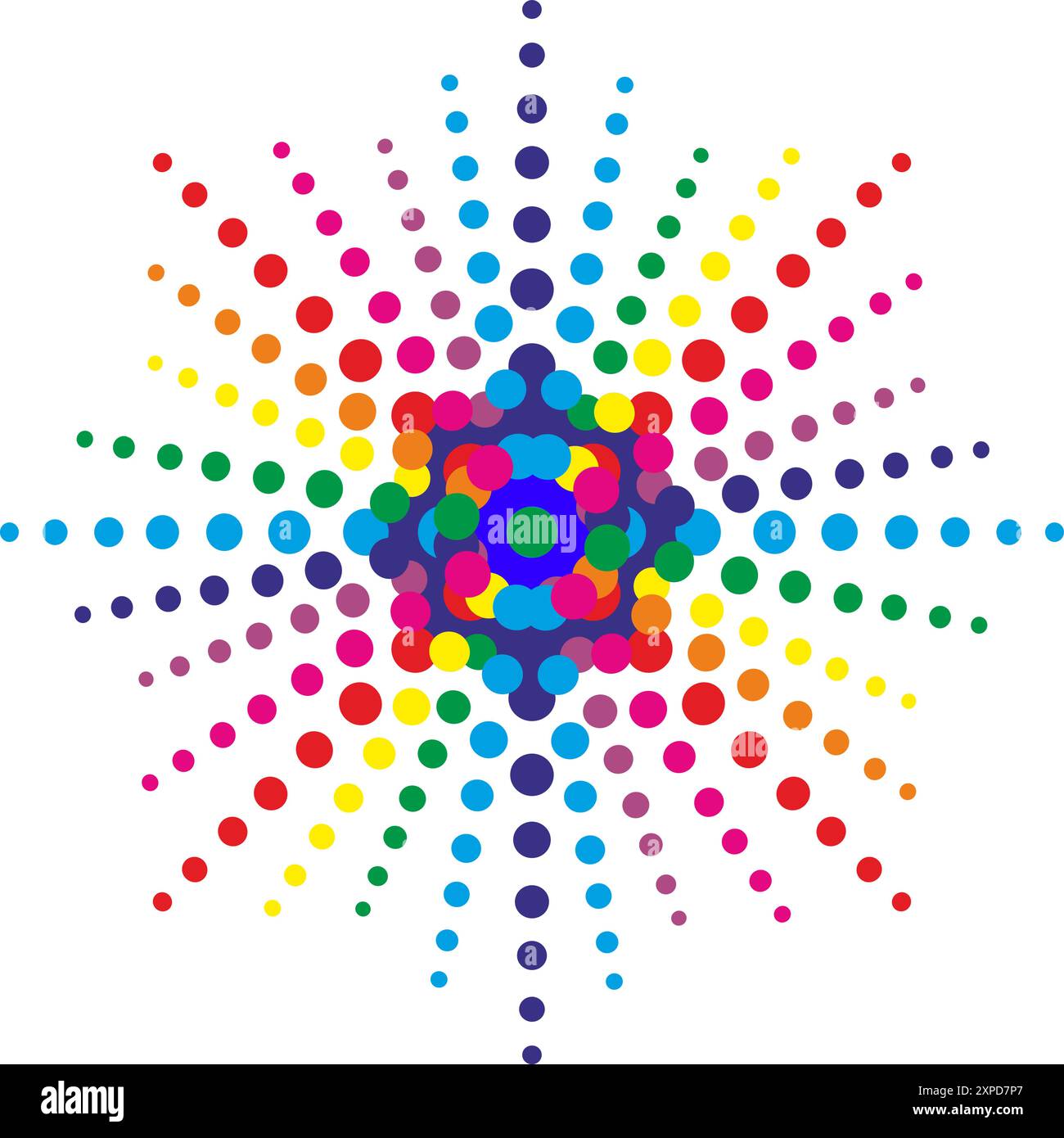 Colorful dotted circle, circular element. Circular, concentric and ...