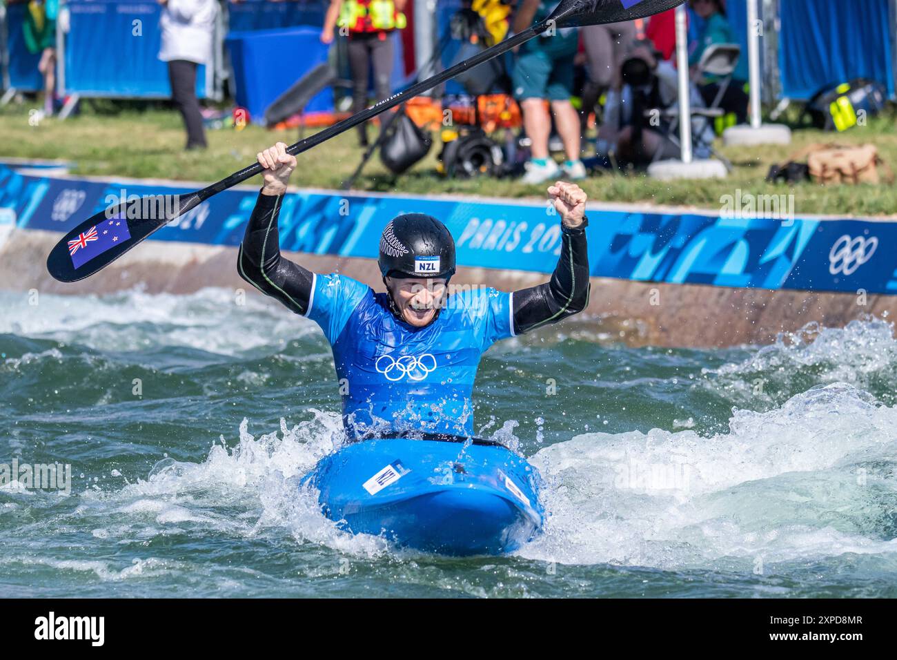 Finn Butcher (NZL) Gold medal, Canoe Slalom, Men's Kayak Cross Final ...