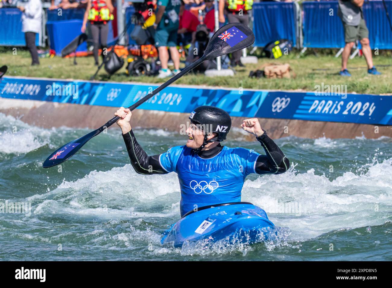 Finn Butcher (NZL) Gold medal, Canoe Slalom, Men's Kayak Cross Final ...