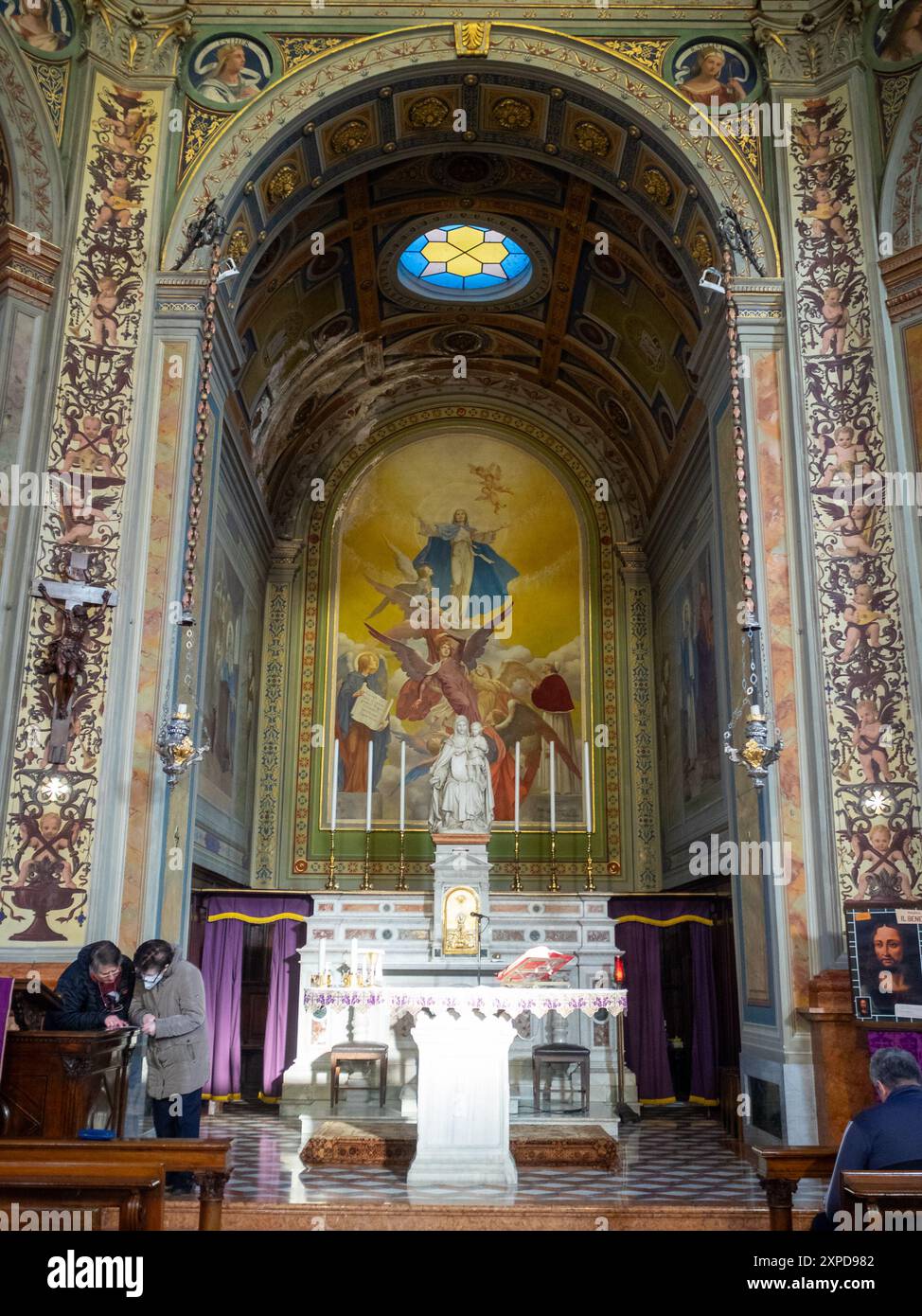 Church of the Most Holy Name of Mary high altar, Crespi d'Adda Stock ...