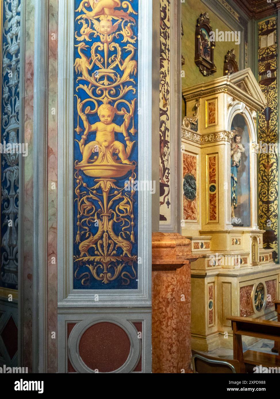 Church of the Most Holy Name of Mary interior decor detail, Crespi d ...