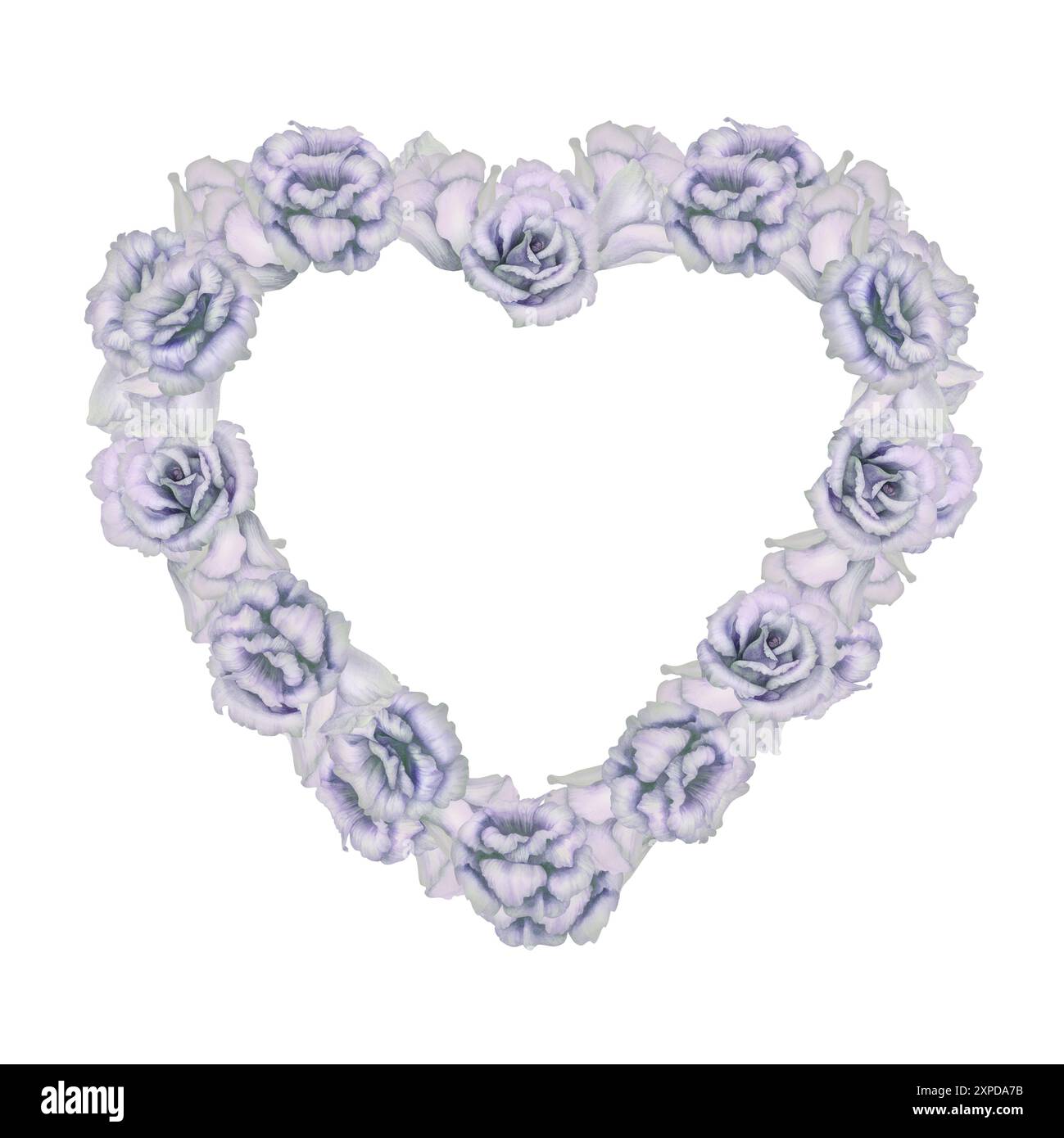 Floral watercolor heart shaped wreath of blue flowers for wedding cards ...