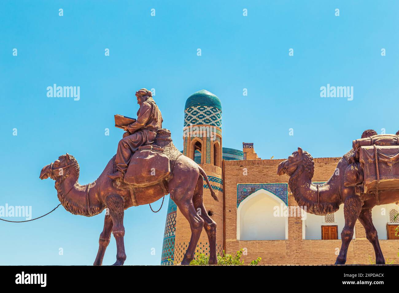 Sculpture group of a caravan with camels carrying goods along the Silk ...