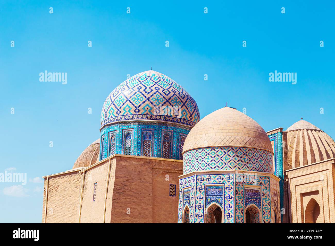 The domes of the Shahi-Zinda mausoleums. UNESCO World Heritage Site ...