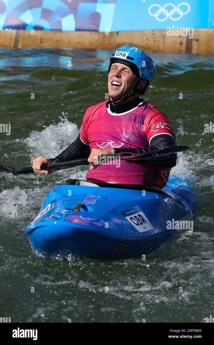 PARIS, FRANCE. 5th Aug, 2024. Joe Clarke of Team Great Britain reacts ...