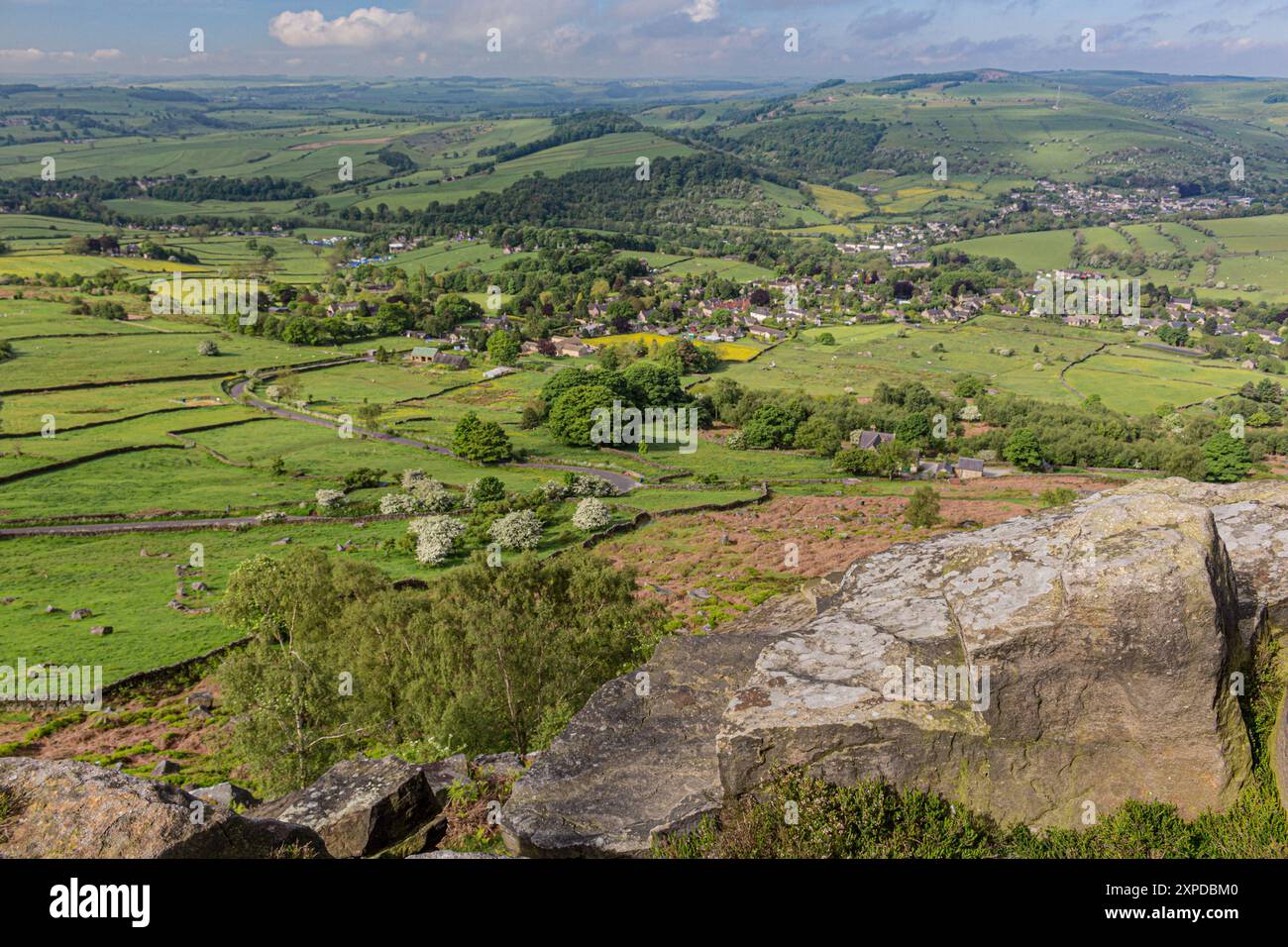 Scenery of the Peak District National Park taken between Curbar Edge ...