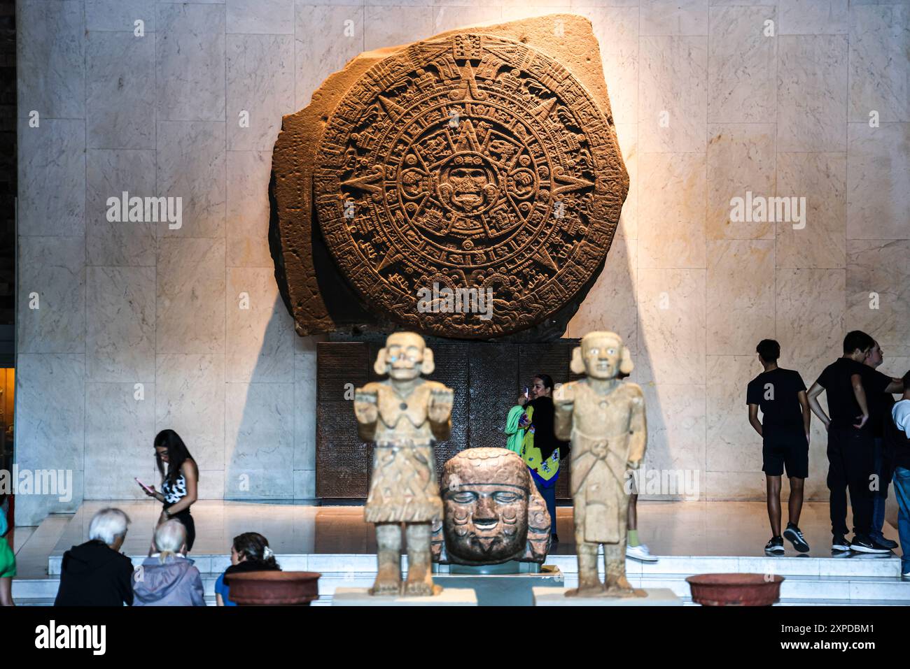 Aztec calendar or La Piedra del Sol, at the National Museum of ...