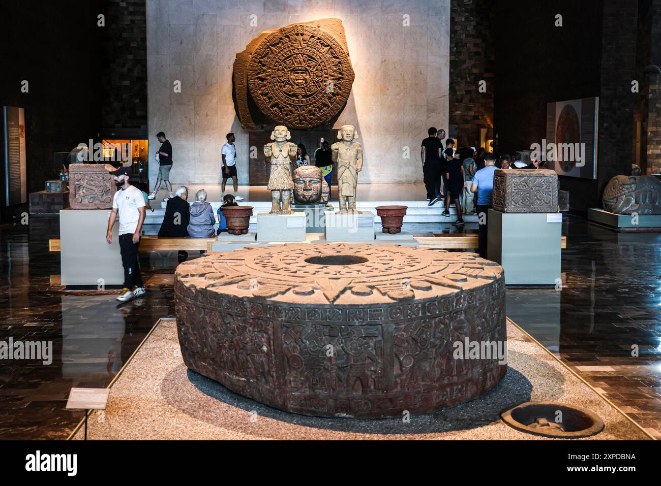 Aztec calendar or La Piedra del Sol, at the National Museum of ...
