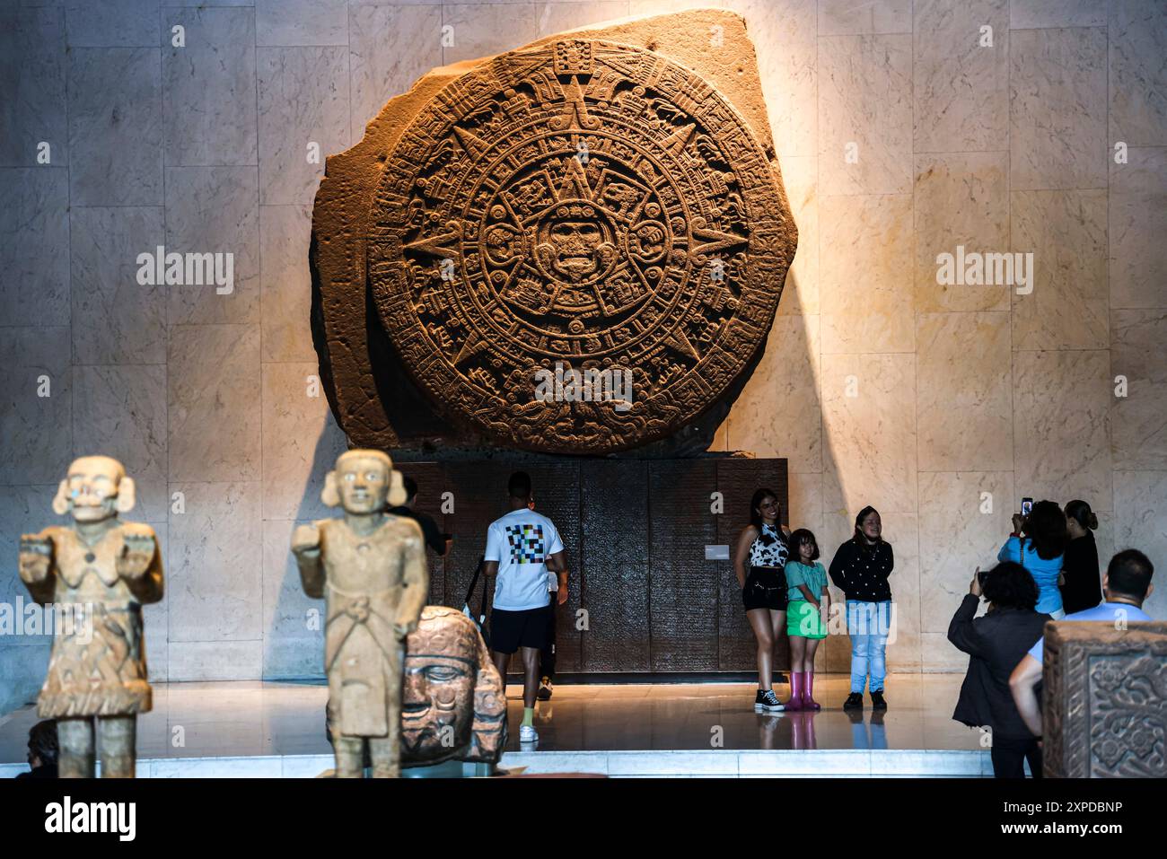 Aztec calendar or La Piedra del Sol, at the National Museum of ...