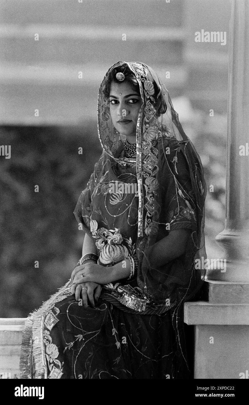 The Rupina Kumari in her red bridal dress - Jaipur, India - 1989 Stock ...