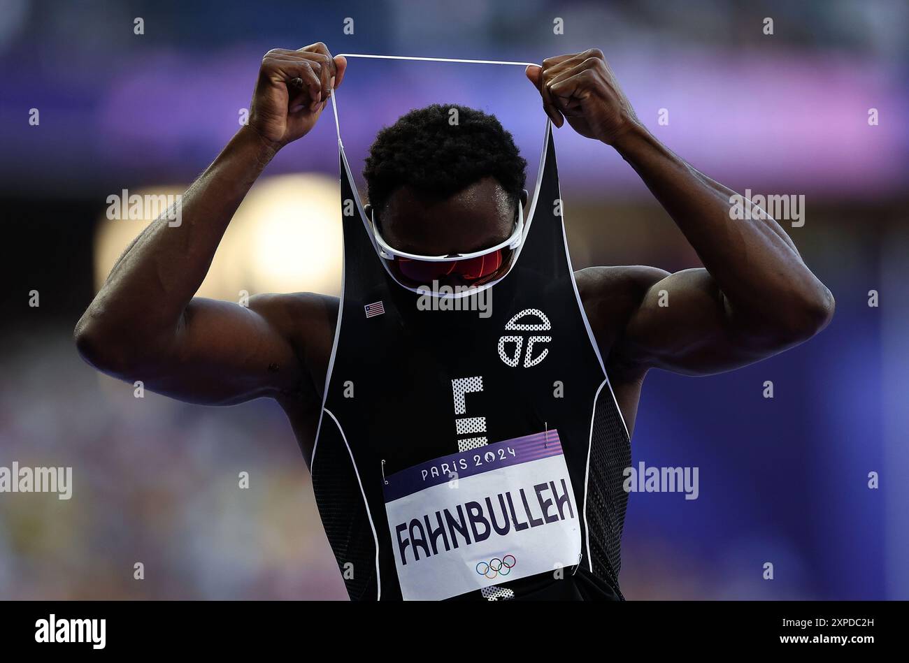 Paris, France. 5th Aug, 2024. Joseph Fahnbulleh of Liberia reacts after ...