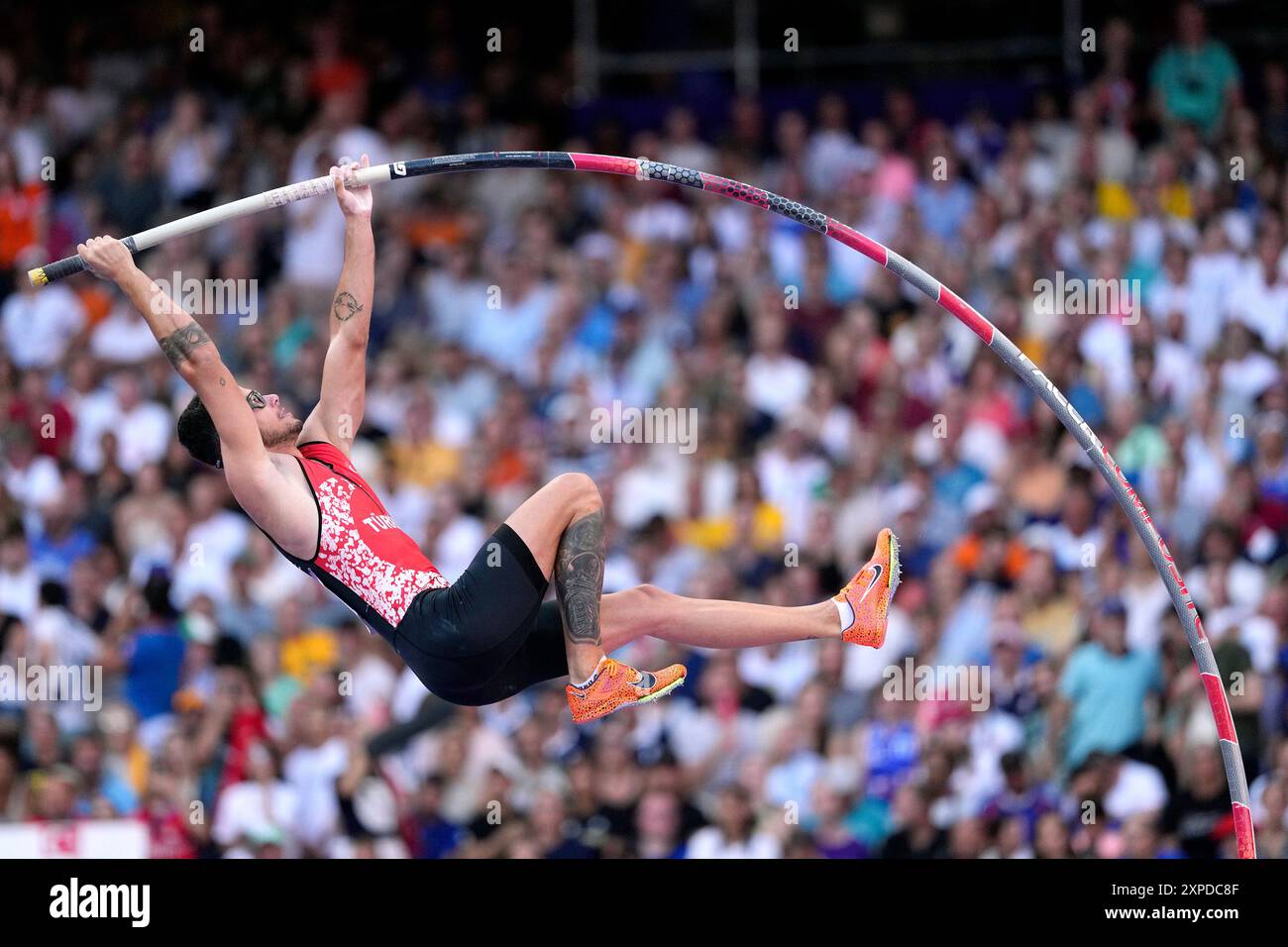 Ersu Sasma, of Turkey, competes during the men's pole vault final at ...
