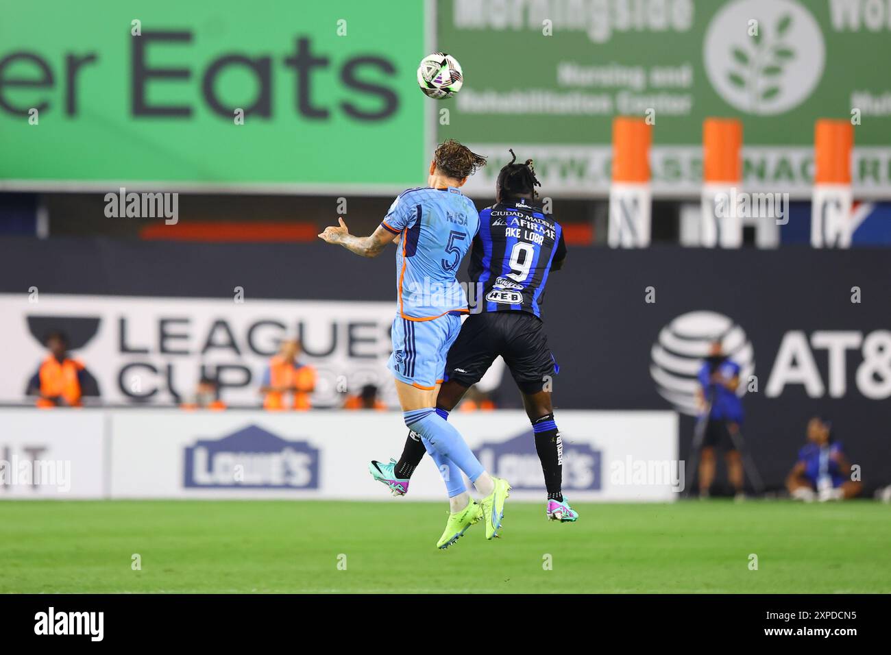 New York City FC defender Birk Risa #5 and Querétaro FC forward Aké ...