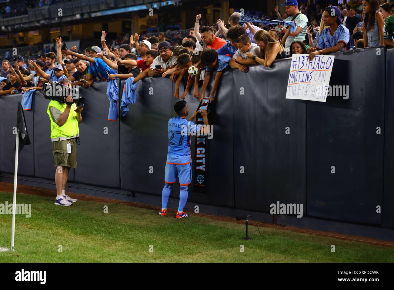 New York City FC midfielder Maxi Morález #27 signs for fans after the ...