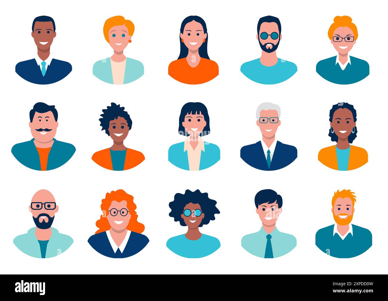 Smiling people avatar set for social media. Different men and women ...