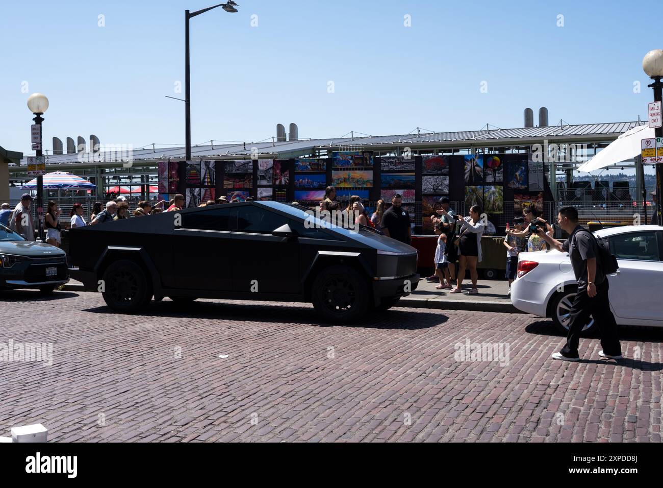 Seattle, USA. 31 Jul, 2024. A Tesla Cybertruck at Pike Place Market ...