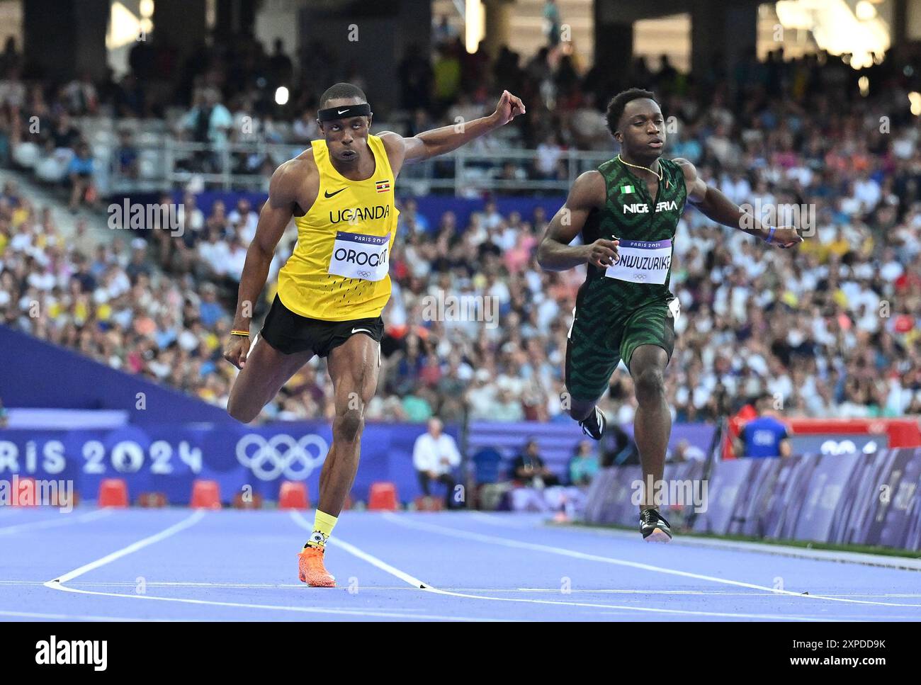 Paris, France. 5th Aug, 2024. Tarsis Gracious Orogot (L) of Uganda and ...
