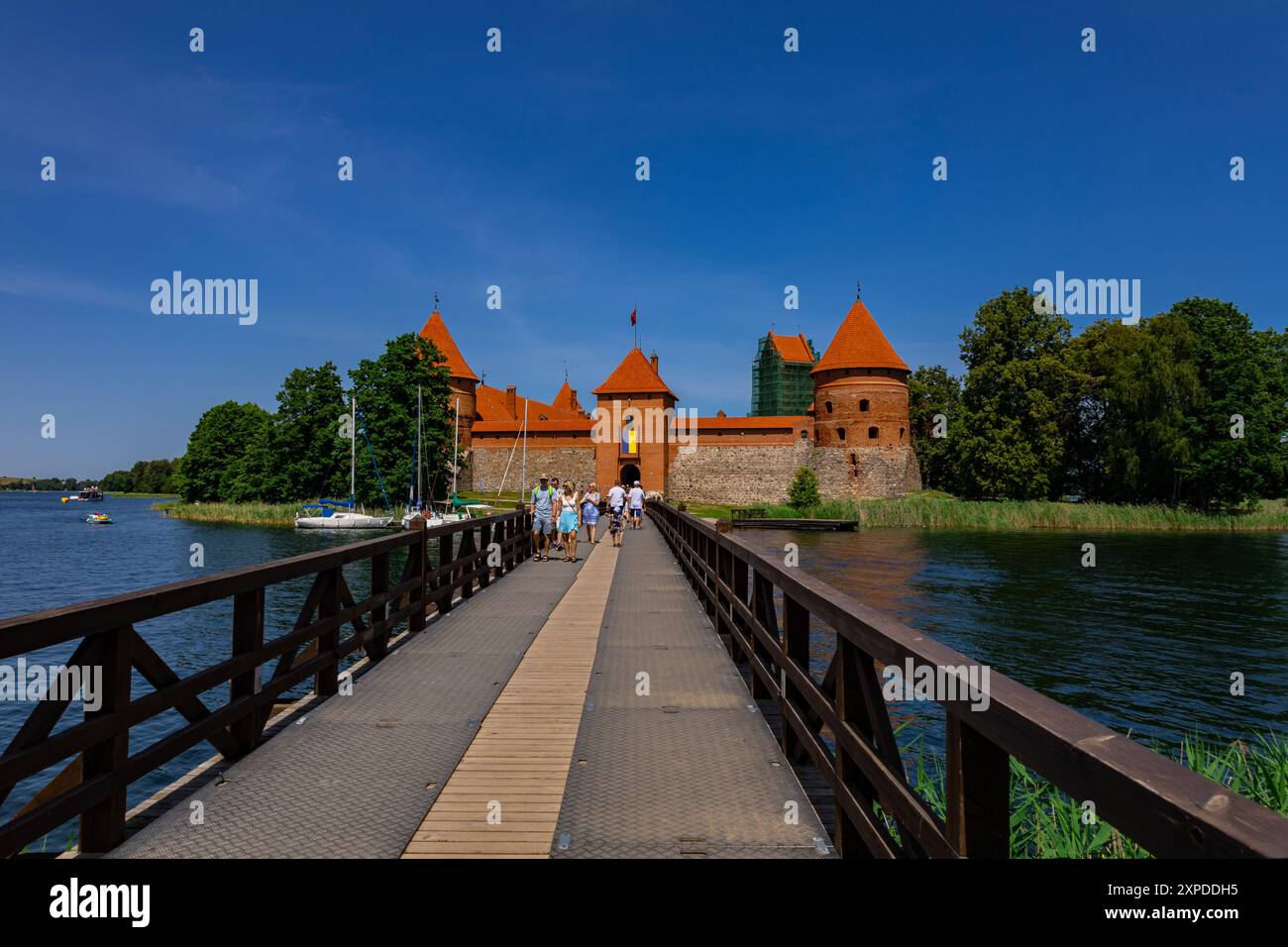 Trakai, Lithuania. June 30, 2024. View of Trakai Castle and Lake Galve ...