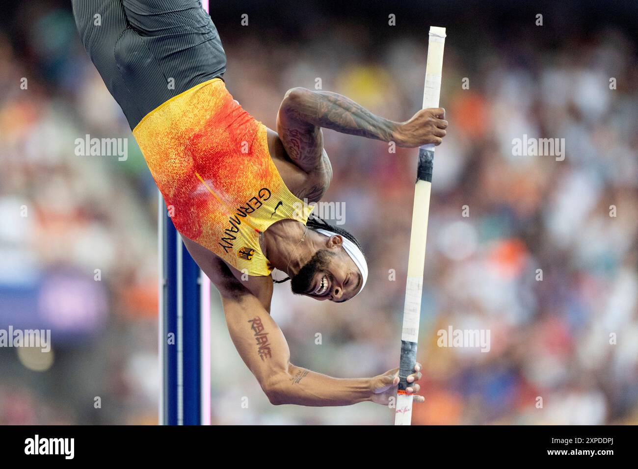 Bo Kanda Lita Baehre, of Germany competes during the men's pole vault ...