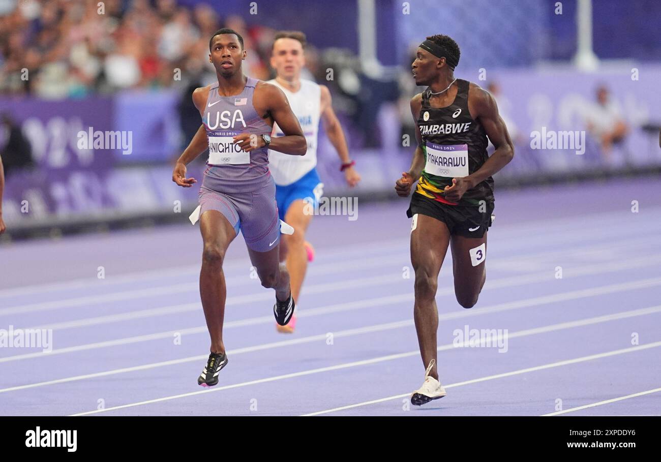 August 05 2024: Erriyon Knighton (USA) competes during the Men's 200m ...