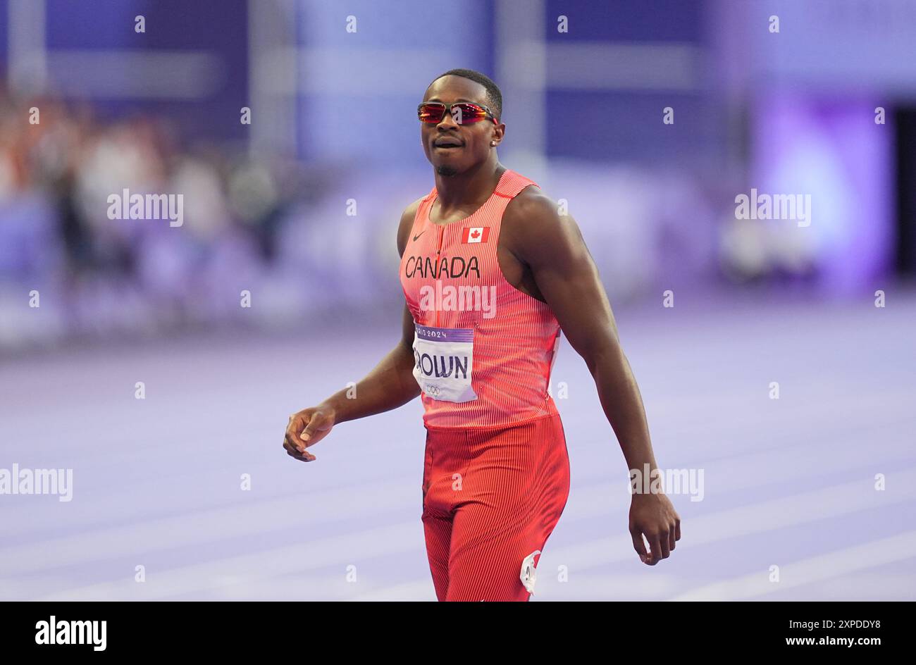 August 05 2024: Aaron Brown (Canada) competes during the Men's 200m ...